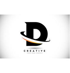Creative d letter logo design with swoosh icon Vector Image