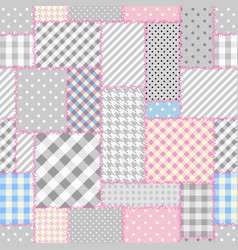 Geometric patchwork pattern of a squares Vector Image