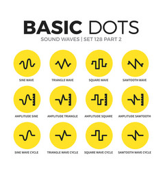 Sound waves flat icons set Royalty Free Vector Image