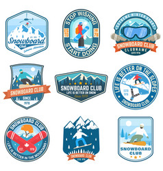 Ski and snowboard club emblem Royalty Free Vector Image