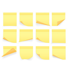 Collection yellow colored sheets note Royalty Free Vector