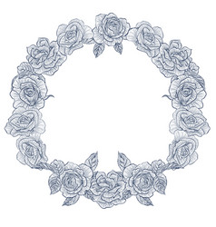 Round floral design frame Royalty Free Vector Image