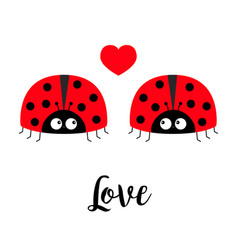 Ladybug ladybird icon set heart shape baby Vector Image