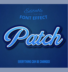 Blue text editable font effect Royalty Free Vector Image