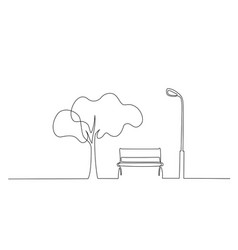 A bench under tree park or garden wallpaper Vector Image