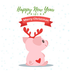2019 new yea christmas greeting card Royalty Free Vector