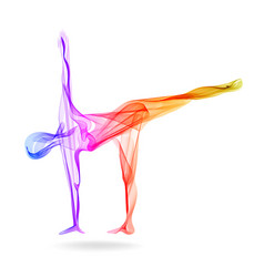 Yoga pose abstract color over white background Vector Image