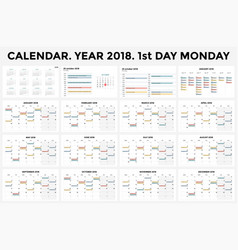 Calendar infographic table chart presentation Vector Image
