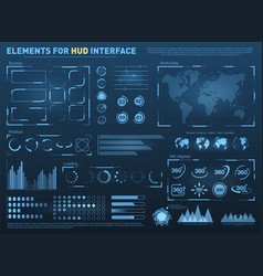 Set of hud lines infographic elements head-up Vector Image