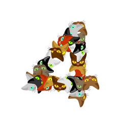 Number 8 cat font cats eight pet alphabet Vector Image