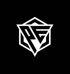 Pe logo monogram with triangle shape and circle Vector Image