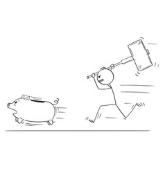 Cartoon angry man or businessman chasing Vector Image