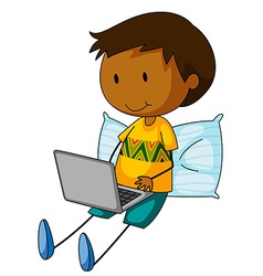 Kid and computer Royalty Free Vector Image - VectorStock