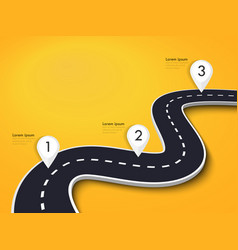 Road map and journey route infographics template Vector Image