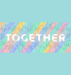 Equity concept people hand team doodle cartoon Vector Image