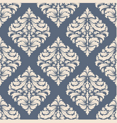 Blue damask seamless pattern element Royalty Free Vector