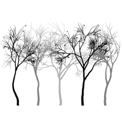 Tree in wind with flying leaves Royalty Free Vector Image