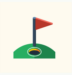 Golf flag icon simple style Royalty Free Vector Image