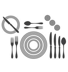 Etiquette proper table setting Royalty Free Vector Image