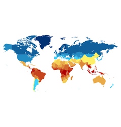 World map with climate zones equator and tropic Vector Image