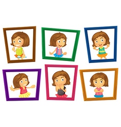 Children and photo frames Royalty Free Vector Image
