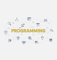 Algorithm concept with icon set with big word Vector Image