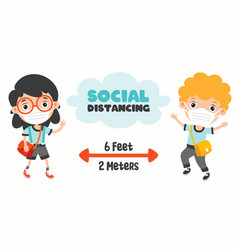 Social distance rules for children Royalty Free Vector Image