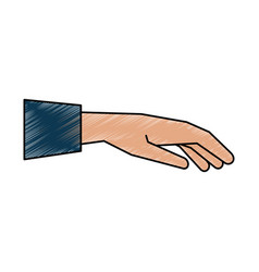 Open hand facing down sideview icon imag Vector Image