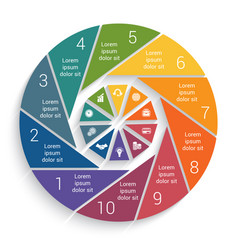 Infographic business pie chart for 8 options Vector Image