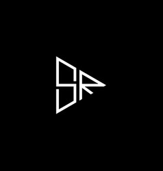 S r letter logo design on black color background Vector Image