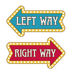 Red green left and right arrows opposite Vector Image