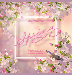 Spring advertising banner Royalty Free Vector Image