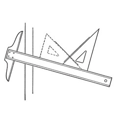 Drawing parallel lines using t-square and Vector Image