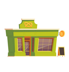 Cartoon fast food restaurant small shop business Vector Image