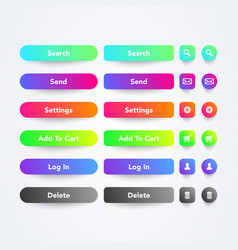 Blank glossy web buttons with place for text set Vector Image