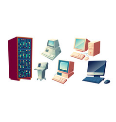 Computers set pc evolution from obsolete to Vector Image