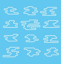Different abstract clouds collection flat design Vector Image