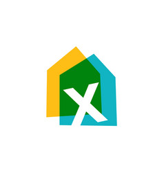 X letter monogram consist some color clip Vector Image