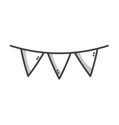 Line cute party flag decoration design Royalty Free Vector