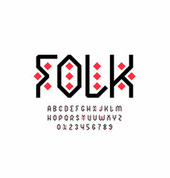 Folk style font design alphabet letters and Vector Image