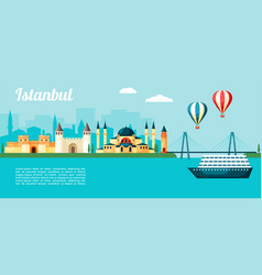 Landscape turkish city istanbul Royalty Free Vector Image