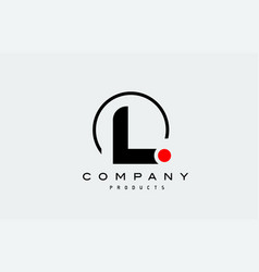 Red black alphabet letter l logo icon design Vector Image