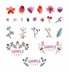 Hand Drawn Vintage Spring Elements Set Royalty Free Vector
