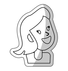 Smiling girl female outline Royalty Free Vector Image