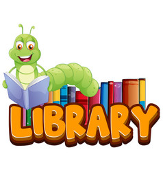 Font design for word library with many books in Vector Image