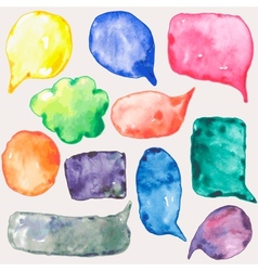 Watercolor speech bubbles set Royalty Free Vector Image