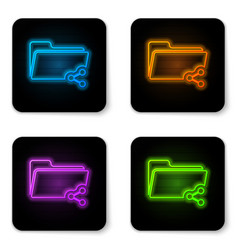 Glowing neon share icon isolated on white Vector Image