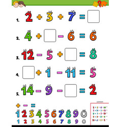 Maths calculation educational task for kids Vector Image