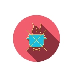 Boiling saucepan icon Do not boil water sign Vector Image