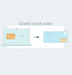 Credit card order concept in line art style Vector Image